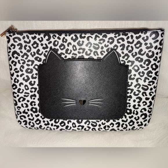 kate spade | Bags | Kate Spade Meow Cat Large Zip Pouch Clutch Wlr0592 ...
